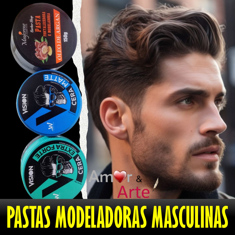 Pasta Cera Modeladora Pomada Estilizadora Masculina Vision Barber para ...