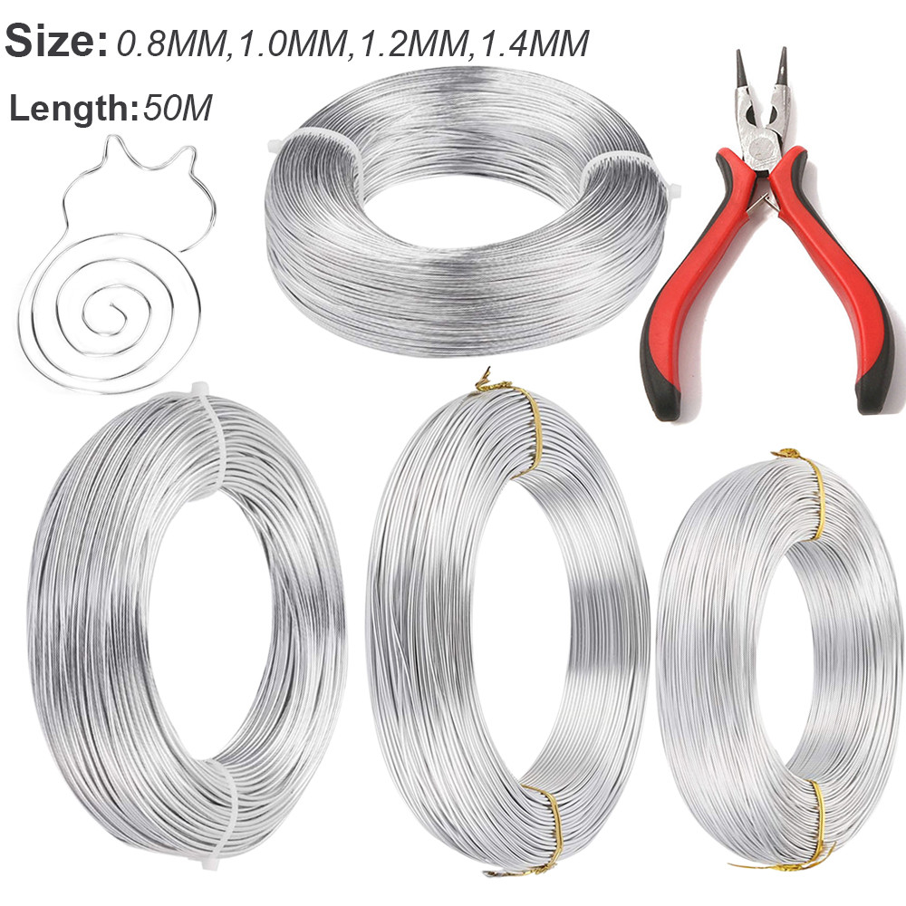 50M Bendable Metal Wire (0.8mm-1.4mm) for Jewelry, Craft Projects ...