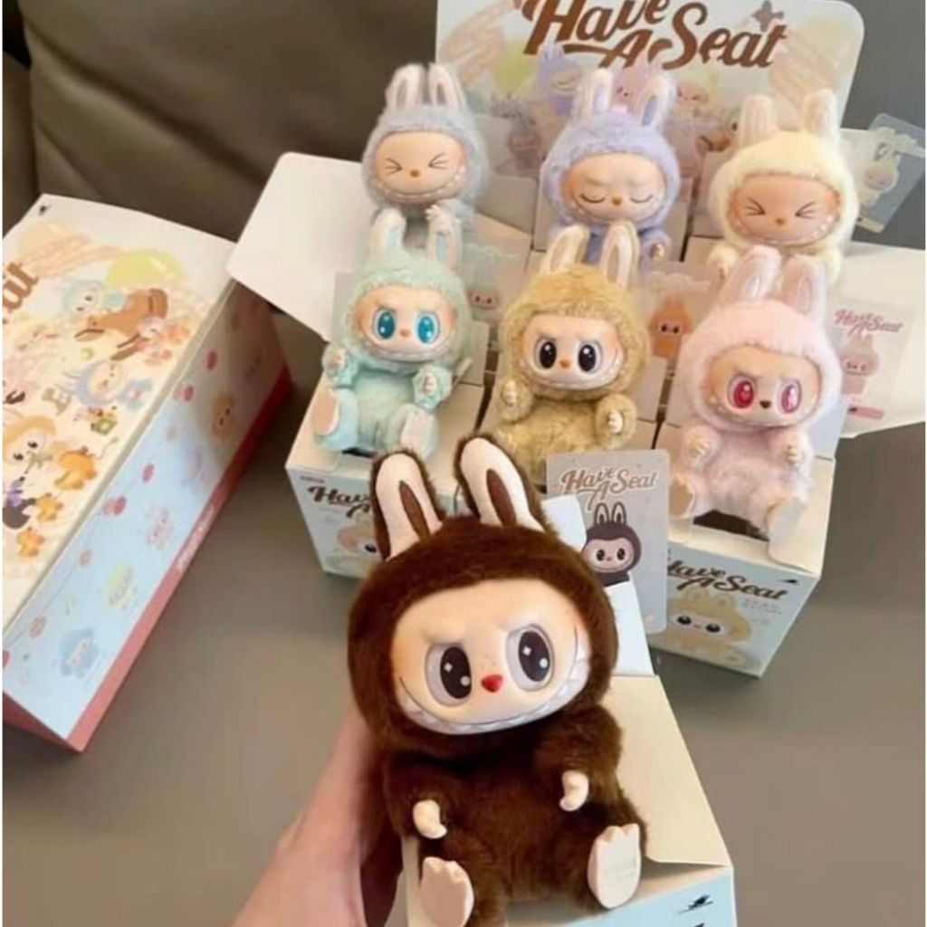 Boneco Labubu Have a Seat vinil embalagem surpresa 1 Peça chaveiro kpop ...