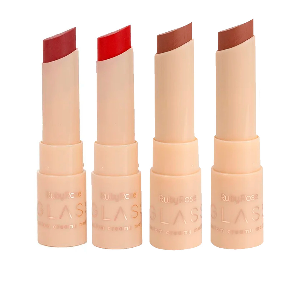 Batom Ruby Rose Creamy Matte Glass HBF567 | Shopee Brasil