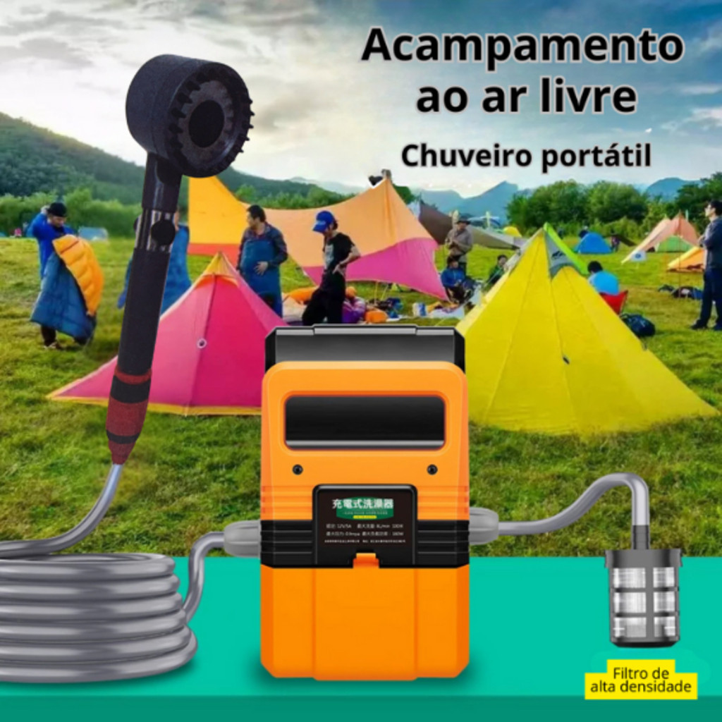 Chuveiro 180W Bomba elétrica chuveiro de acampamento portátil Bombas ...