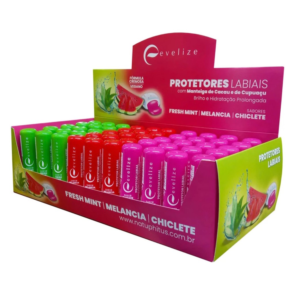 Protetor Labial Sabores Display Com 50 Un - Evelize | Shopee Brasil
