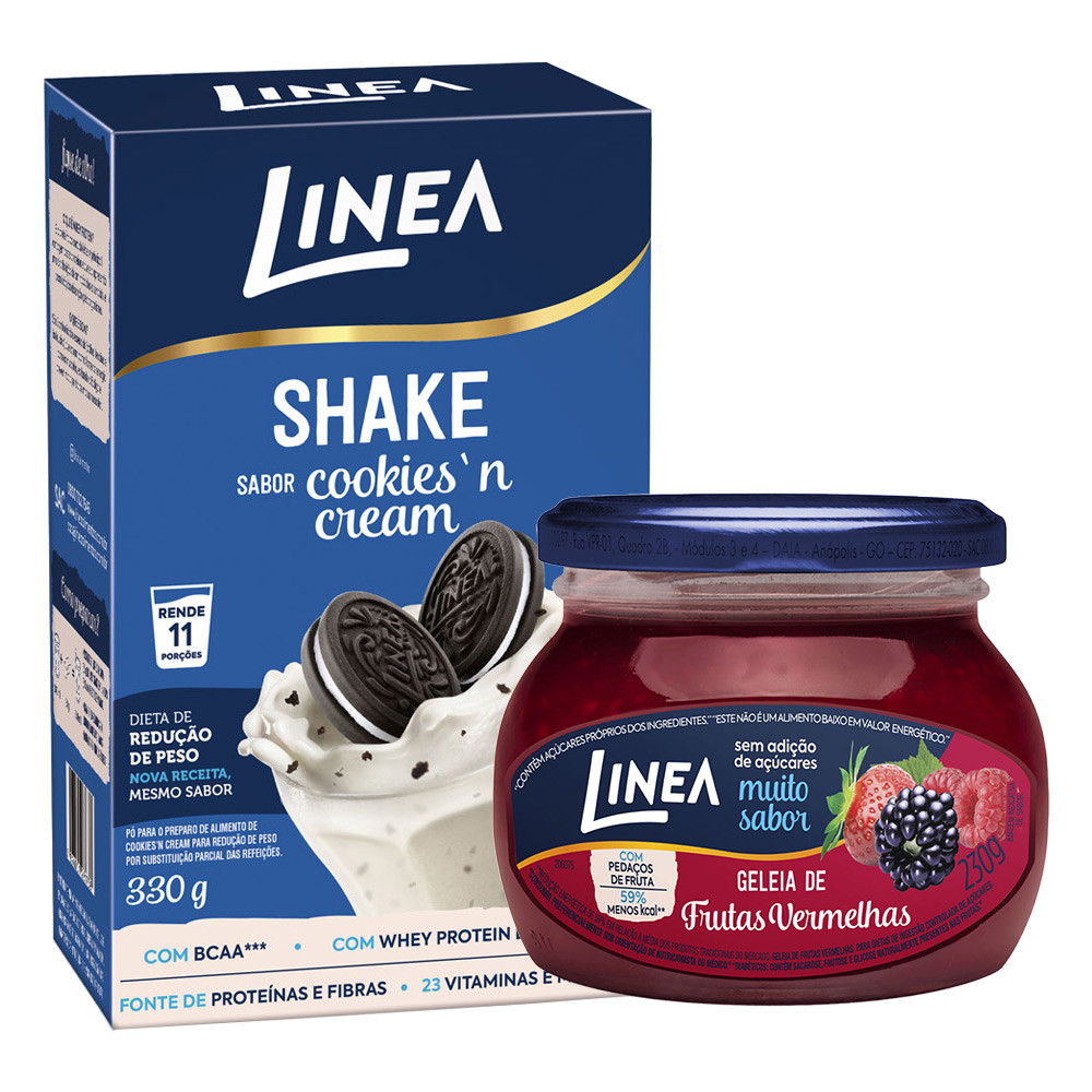 Kit Linha Linea: Geleia Frutas Vermelhas e Shake Cookies | Shopee Brasil