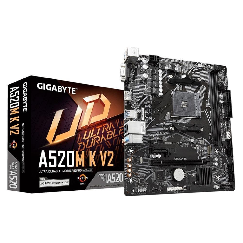 Placa Mãe Gigabyte A520M K V2, Chipset A520, AMD AM4, mATX, DDR4 | Shopee Brasil