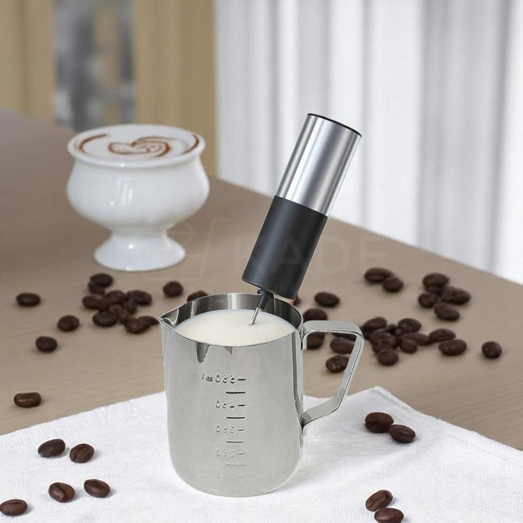 Kit Jarra Barista Inox 600ml + Mini Misturador Mixer A Pilha | Shopee ...