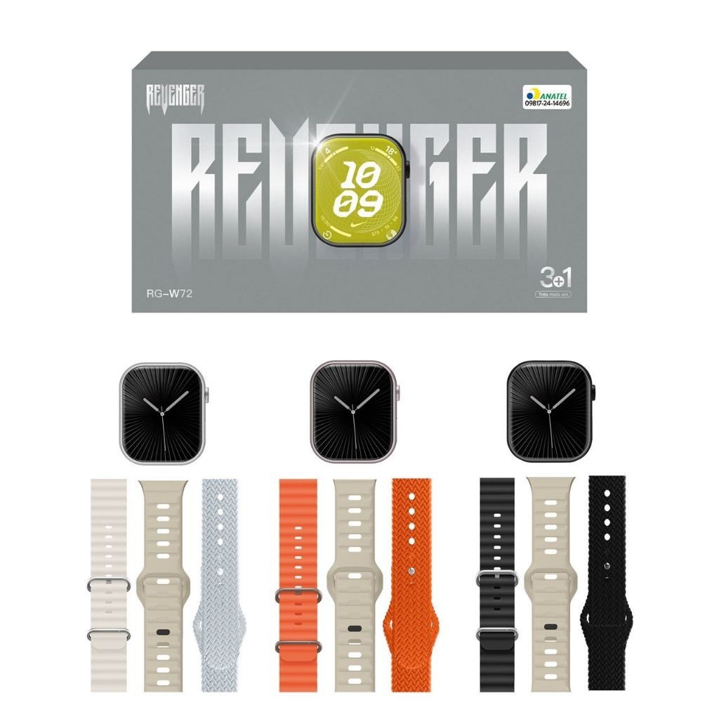 Relógio Smartwatch Inteligente 47,7mm com 3 pulseira 260mAh Assistente ...