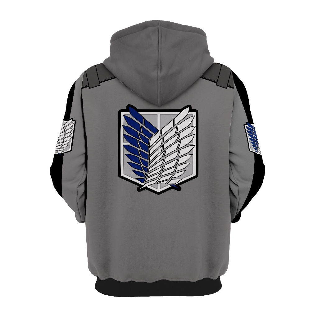 Moletom Infantil Anime Shingeki no Kyojin Cinza Premium REF 0062 ...