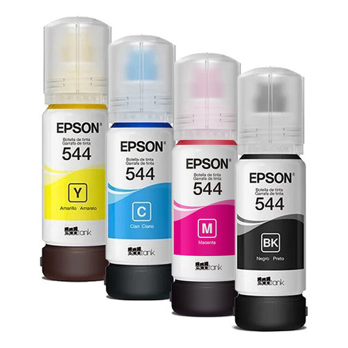 Tinta Original Epson L3250 L3210 L3150 L3110 T544 04 Cores | Shopee Brasil