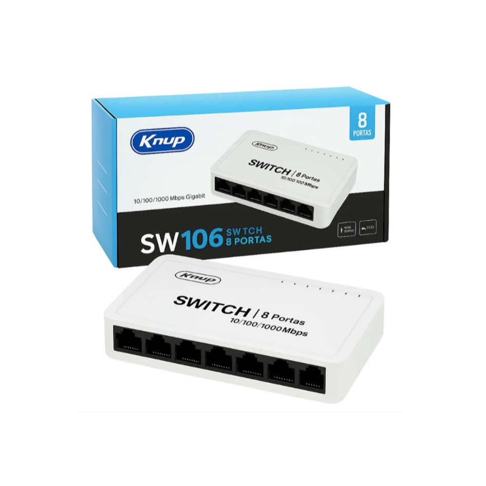 Switch 8 Portas Gigabit Plug-and-play Lan Gigabit Hub 10/100/1000mbps ...