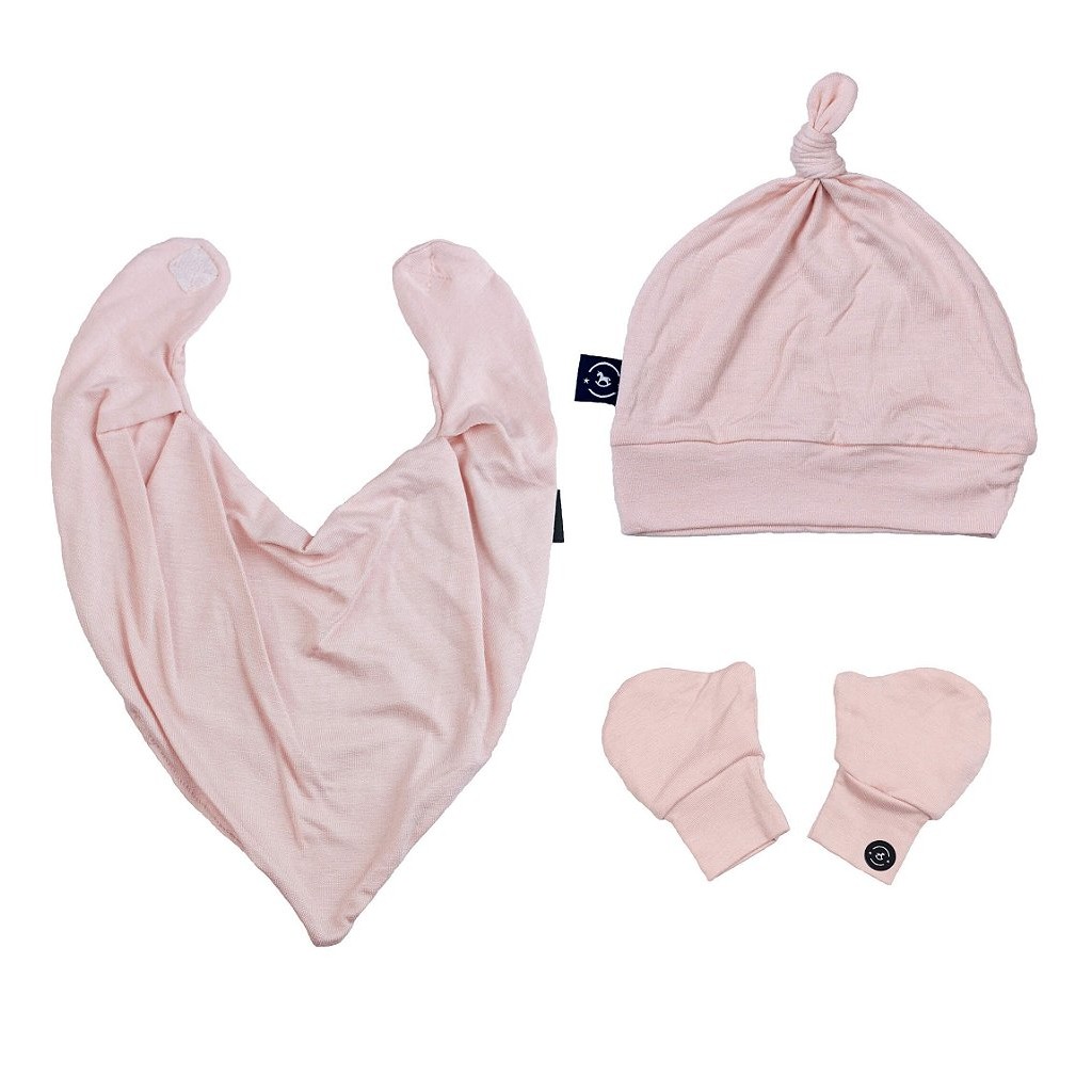 Kit Luva, Gorro e Babador de Bebê Aurora Liso - Penka Cover | Shopee Brasil