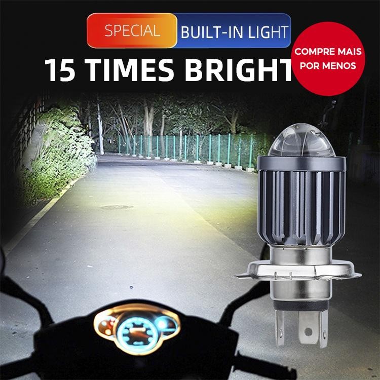 Lâmpadas De Farol De Motocicleta HCC_Howdi-H4/H6 CSP 12V LED Super ...