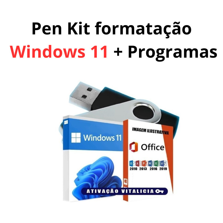 Pen Kit formatação Windows 11 + Programas | Shopee Brasil