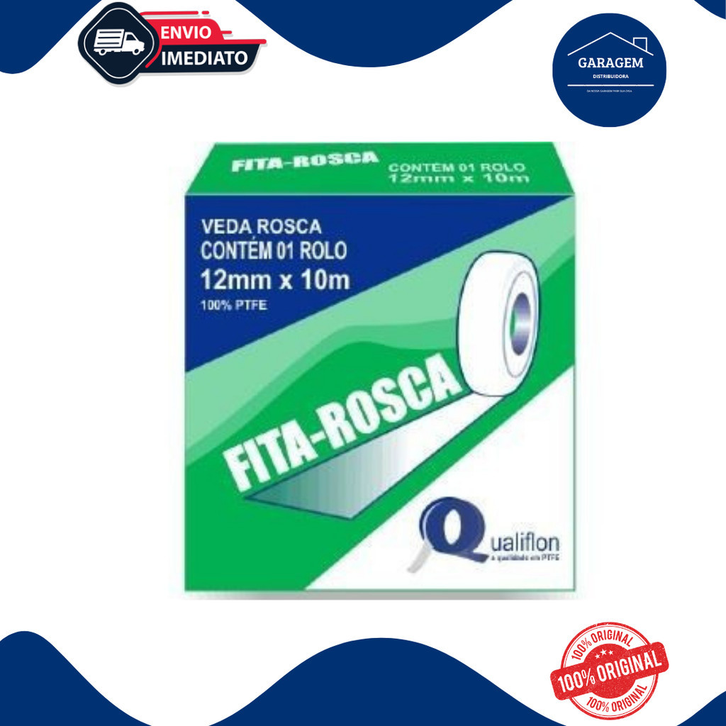 Fita Veda Rosca 12mm 10m - Qualiflon | Shopee Brasil