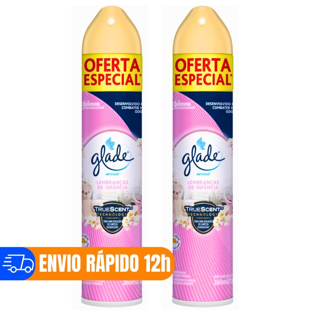 2 Odorizador Ambiente Glade Aerosol Lembrança Infância 360ml | Shopee ...
