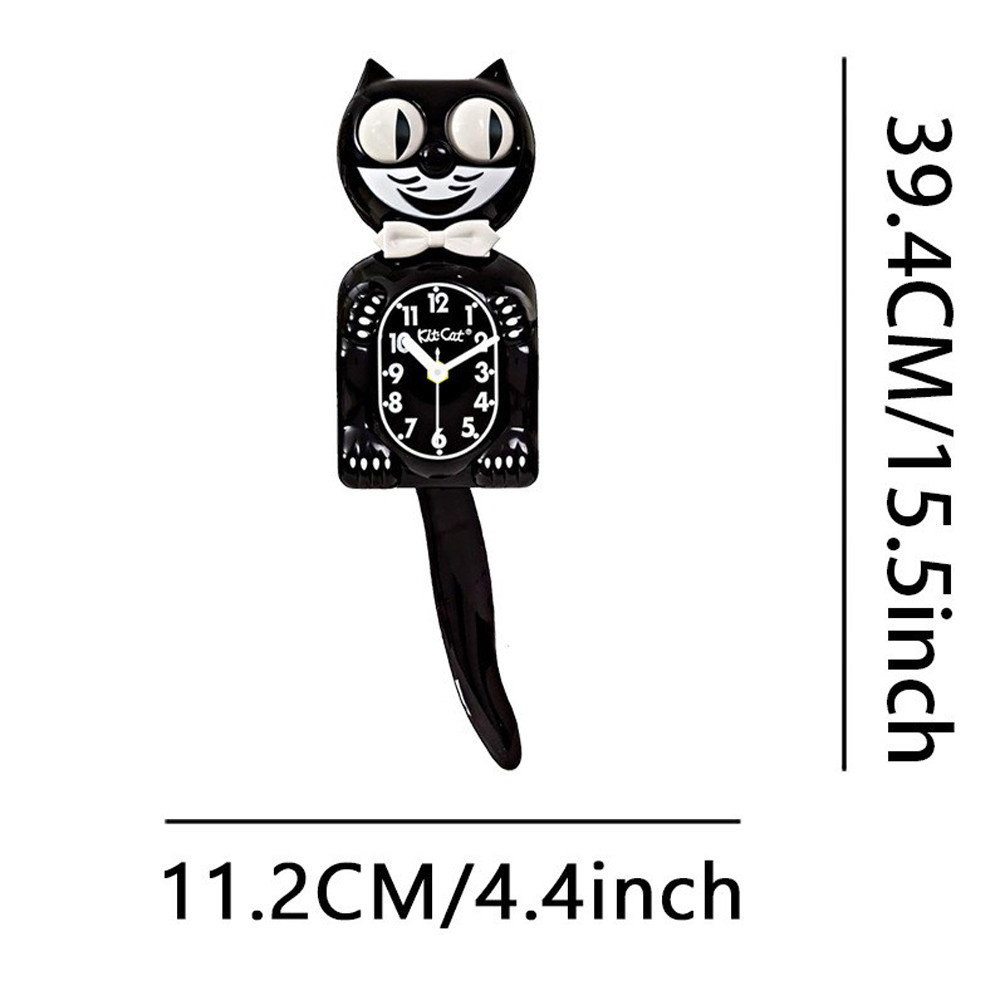 Black-Cat Pendulum Wall Clock Cat Clock Cat Clock with Moving Tail Cat ...
