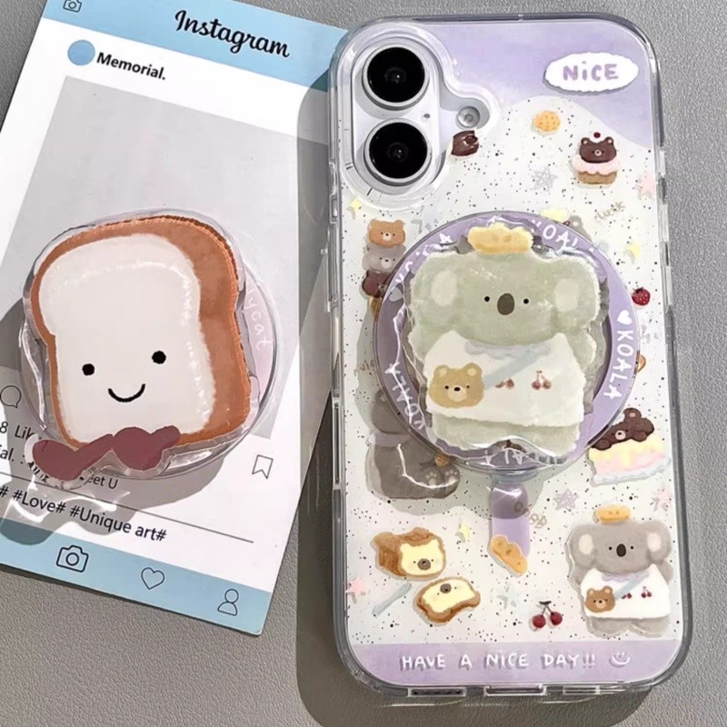 Ins Cartoon Popsocket Suporte Magnético Para Telefone Magsafe Case IPhone 16 15 13 Pro Max ...