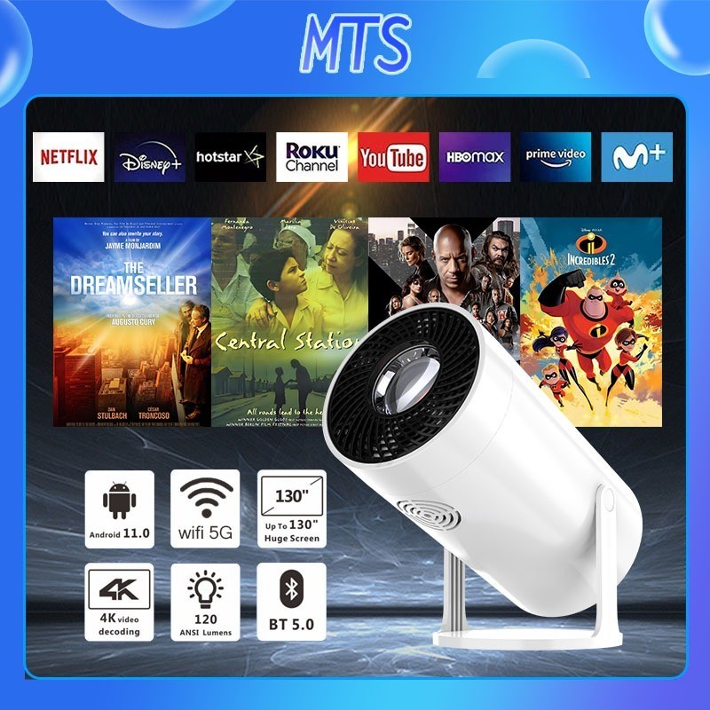 Projetor 4K HD 150 Polegadas Celular, Tv B0x, Xbox, PS, Pc, Wifi HY300 ...