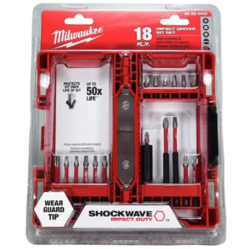 Kit Bit Shockwave com 18 peças MILWAUKEE 48-32-4403 | Shopee Brasil
