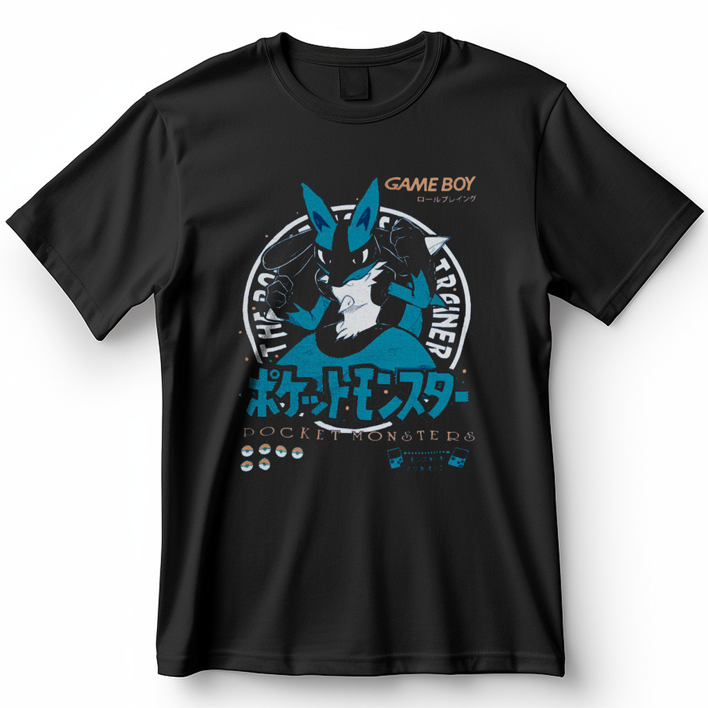 Camiseta Pokémon Lucario Game Boy Pocket Monsters Blusa Camisa 100% ...