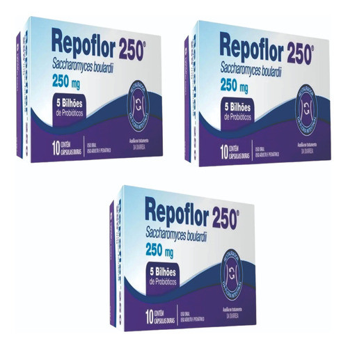Kit 3x Repoflor 250mg C/10 Capsulas 5 Bilhoes De Probióticos | Shopee ...