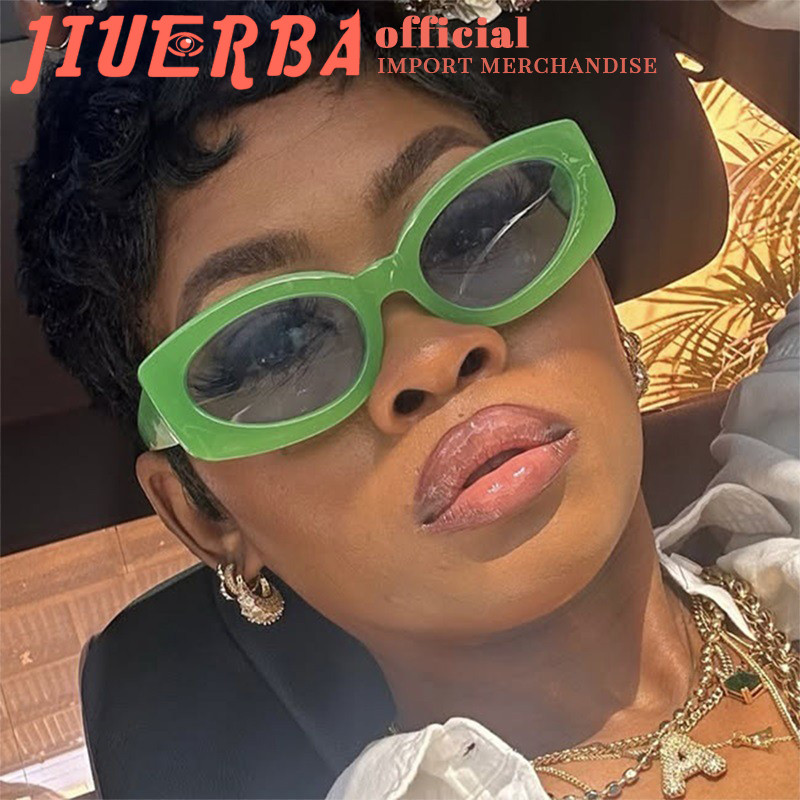 JIUERBA Retro Hip Hop Trendy UV Bloqueando Óculos De Sol Moda Olho De Gato Quadrados | Shopee Brasil