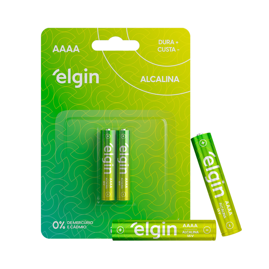 Pilha Alcalina AAAA Elgin (Blister c2) | Shopee Brasil