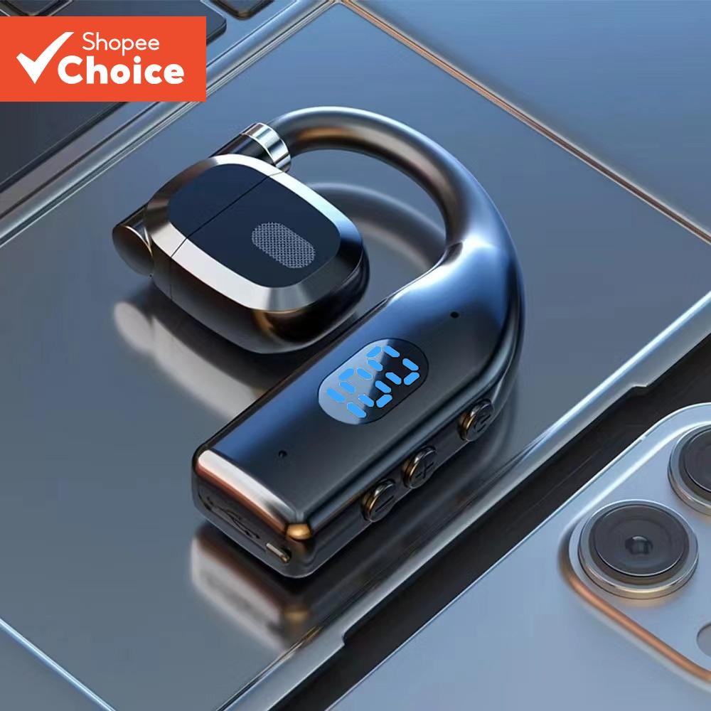 HQAi OWS Fones De Ouvido Bluetooth Únicos Hi-Fi LED Gancho De Orelha ...