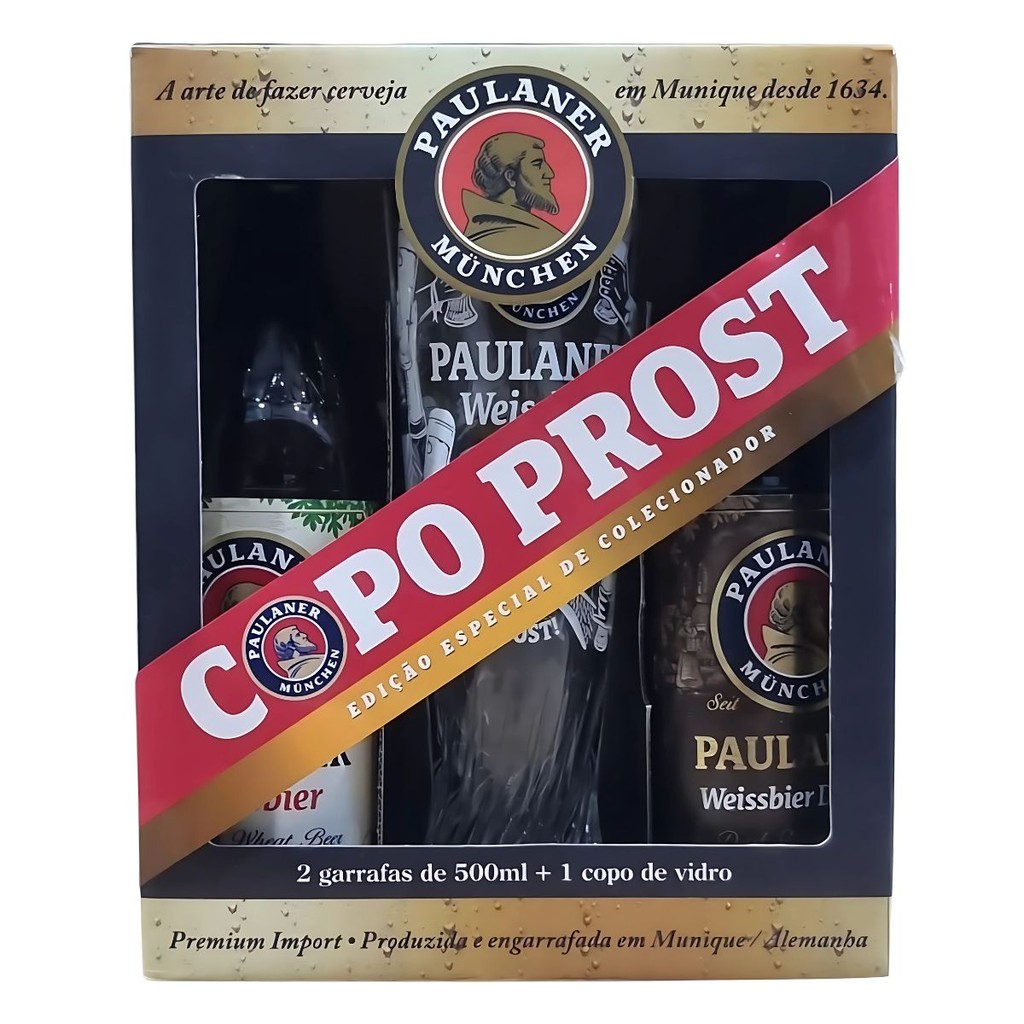 Kit Cerveja Paulaner Weissbier e Dunkel + Copo Prost 500ml | Shopee Brasil