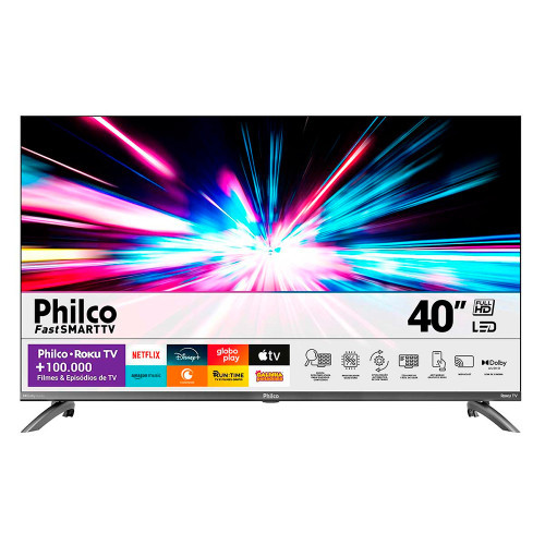 Smart TV 40 Polegadas PTV40M9GR2CGB Full HD LED Dolby Audio Roku TV Philco | Shopee Brasil