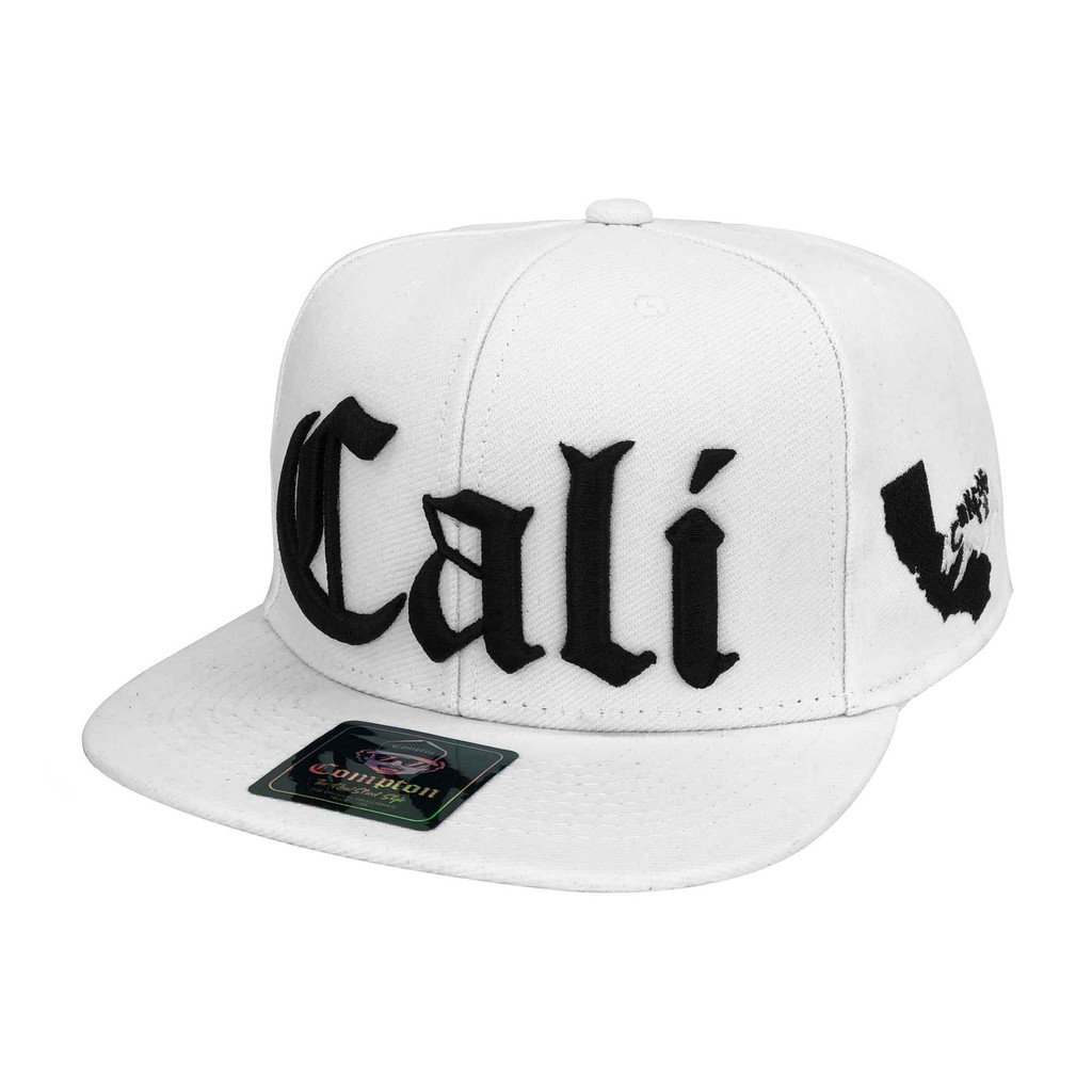 Boné Compton aba reta CALI Branco | Shopee Brasil