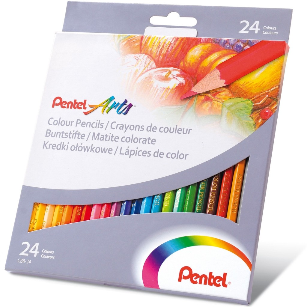 Caixa de Lápis de Cor Pentel 24 unidades/cores | Shopee Brasil