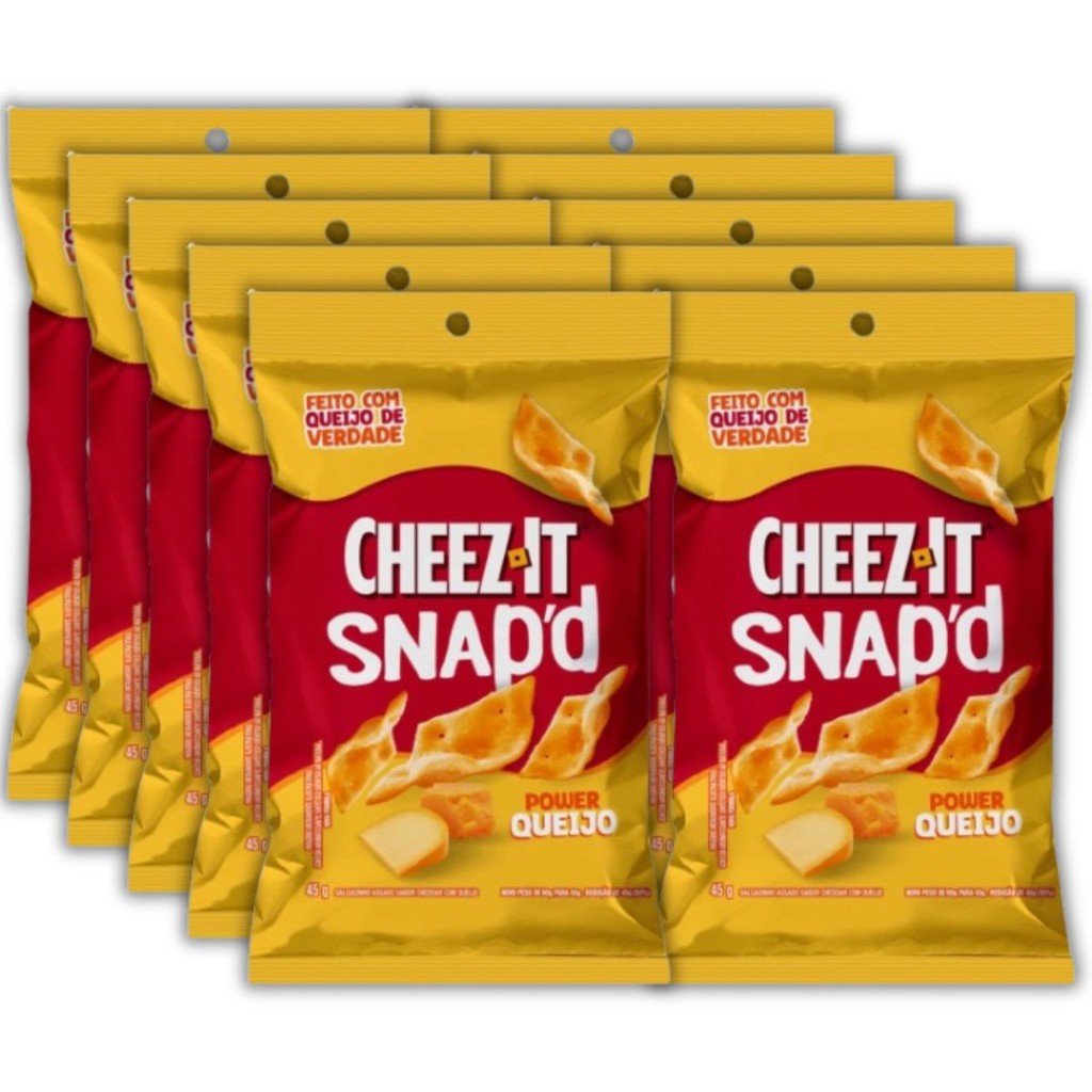 Pack 10un Salgadinho Snack Chips Cheez It Snapd Power Queijo Snap'd 75g ...