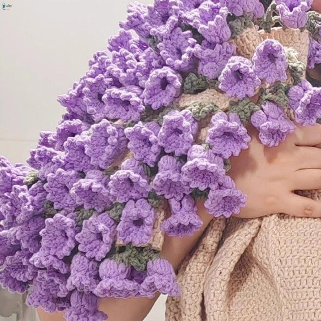 Kit De Cobertor De Buquê De Flores De Crochê Macio Romântico Flor Lance ...