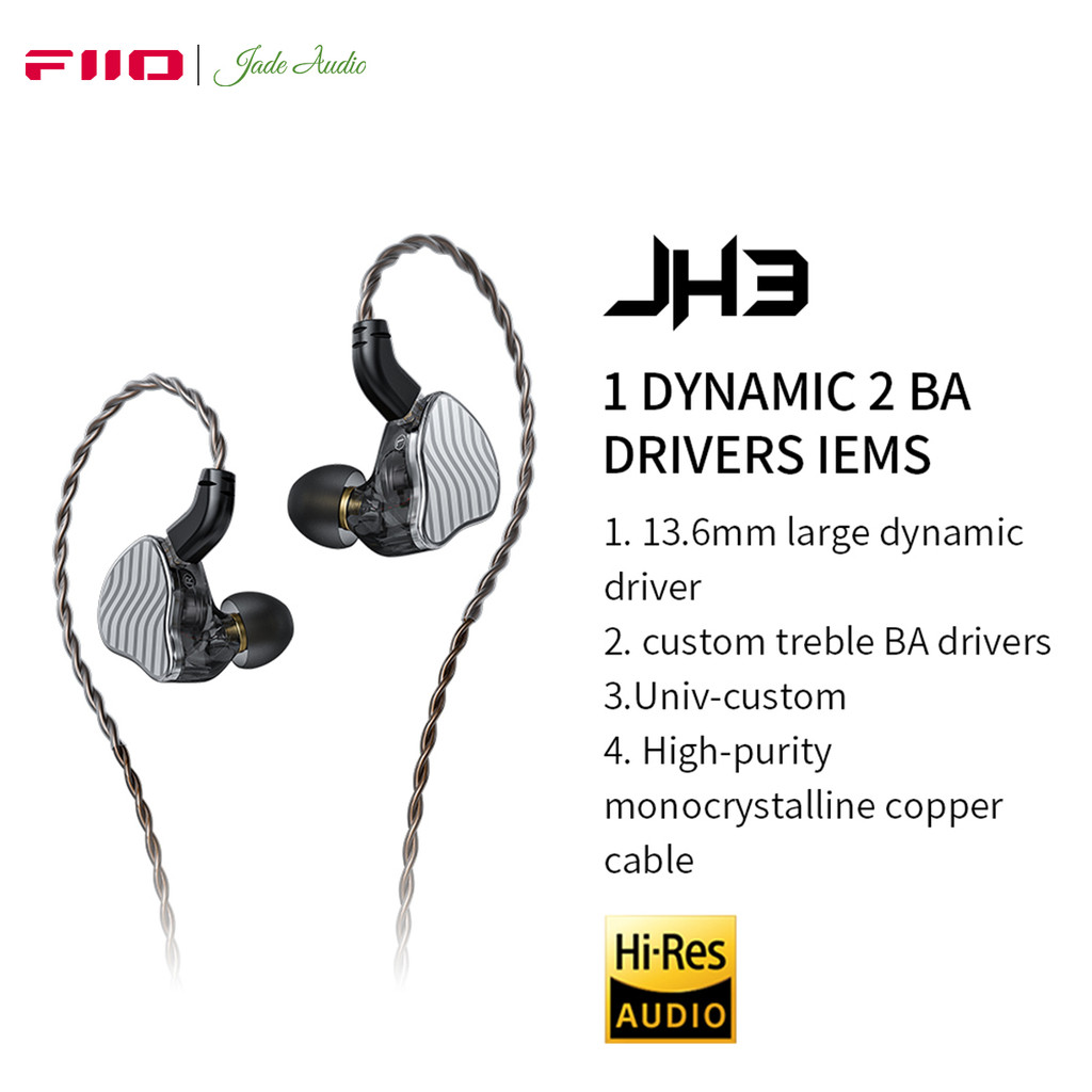 FiiO JH3 1DD + 2BA Driver Híbrido Triplo Fone De Ouvido Intra-Auricular ...