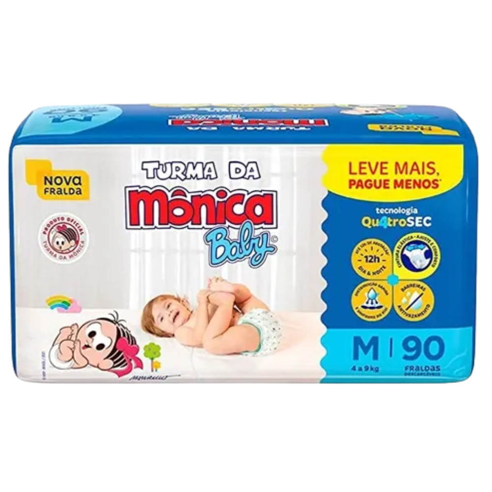 Fralda Turma da Monica M - Pacote GIGA 90 Unid. - Melhor Custo ...