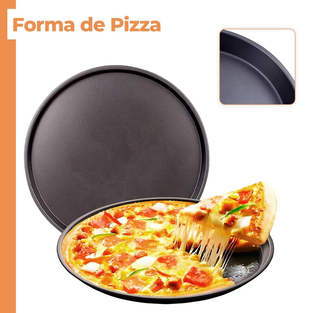 Forma de Pizza Antiaderente 36cm Ideal Para Assar Sem Grudar | Shopee ...