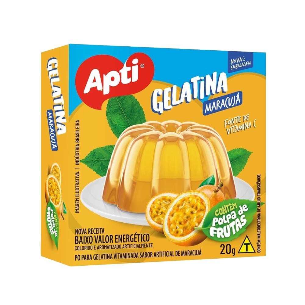 Gelatina Apti Maracujá 20g - Embalagem com 18 Unidades | Shopee Brasil