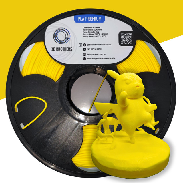 FILAMENTO 3D PLA PREMIUM 1KG 1,75 MM - AMARELO | Shopee Brasil
