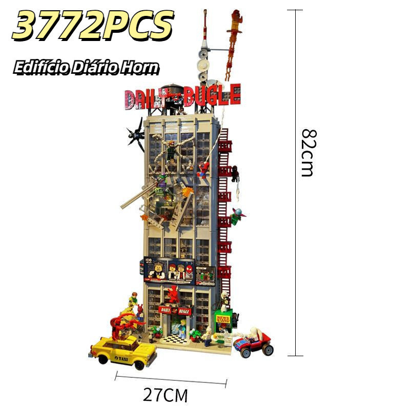 Compatível Lego Marvel Superhero Series Horn Daily Building Spider Man ...