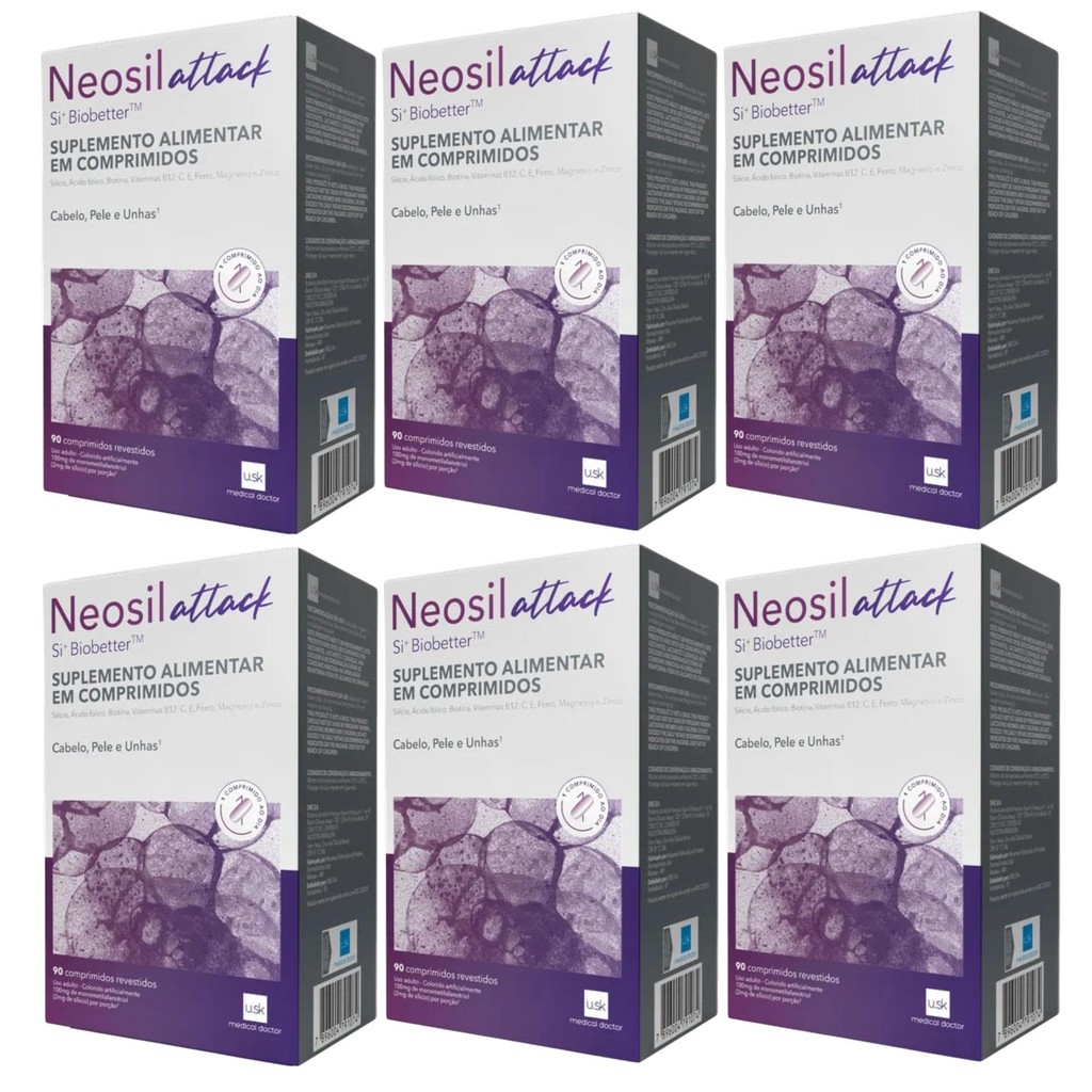 Kit Neosil Attack Com 6 Caixas De 90 Comprimidos Revestidos Cada ...