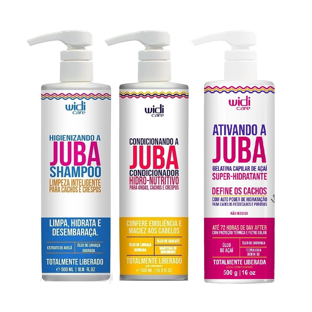 Widi Care Juba Kit Sham+Cond+Gelatina Super-Hidratante 500ml | Shopee ...