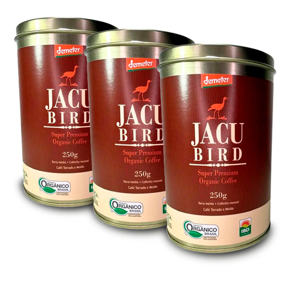 Café Jacu Bird Torrado e Moído Kit 3 Latas de 250g | Shopee Brasil