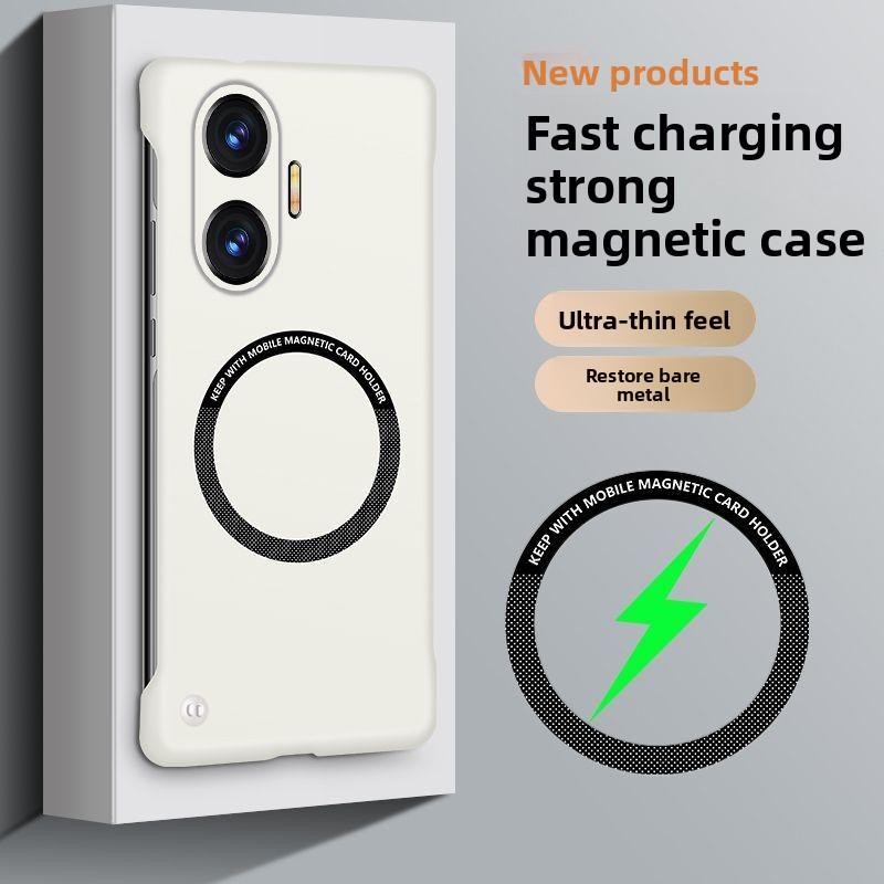 Ultra Fino Duro PC Magnético Caso Sem Moldura Para Xiaomi Redmi Turbo 4 Pro Fosco Carga Fio Capa ...