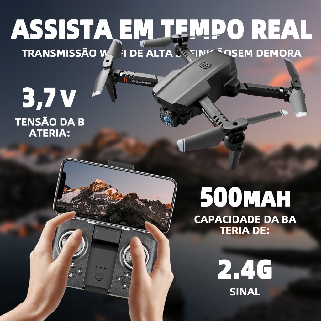 Drone XT6 Profissional 4K HD - Câmera WiFi, Controle Remoto RC ...