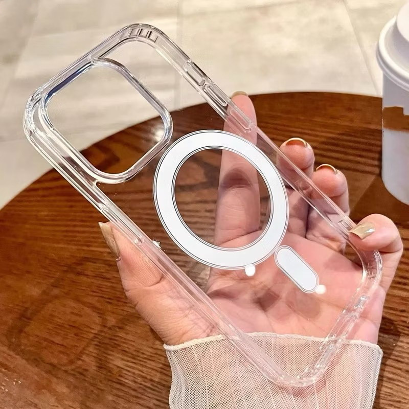 Capa Magsafe Transparente Compativel Para iphone 14 13 12 11 X 7 8 Pro MAX | Shopee Brasil
