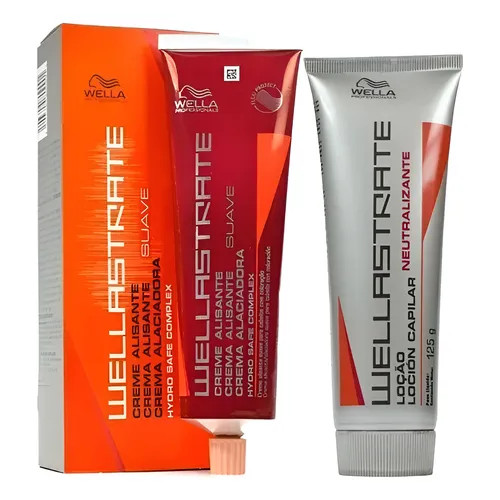 Kit Creme Alisante Wellastrate Suave 126,3g + Neutralizante 125g ...