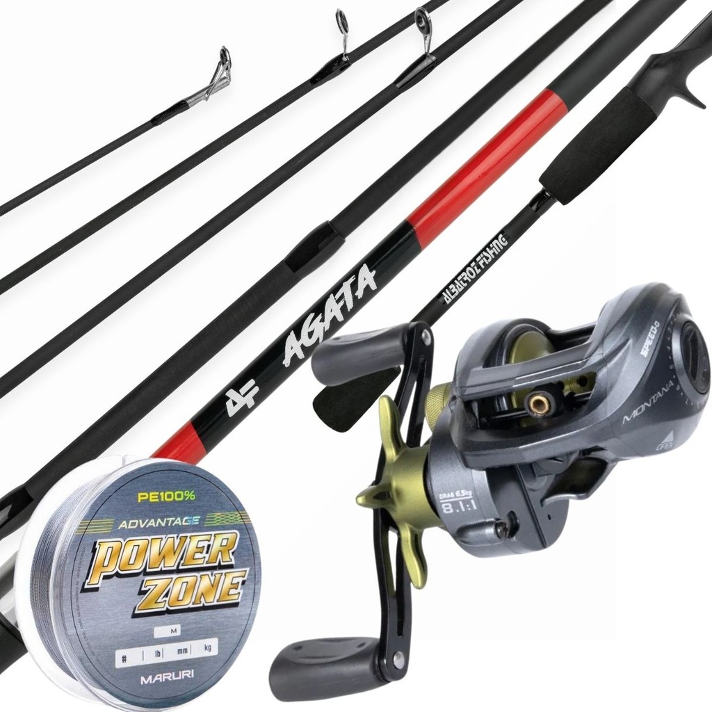 Kit Para Pesca Carretilha Speed Direita Vara Linha Tucunaré | Shopee Brasil