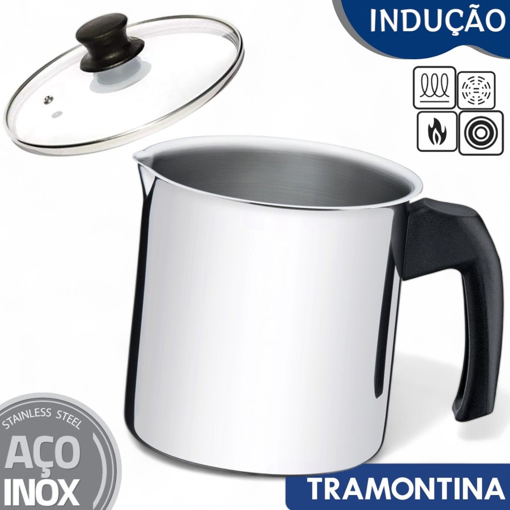 Fervedor Leiteira de AÇO INOX Tramontina Allegra Indução - 12cm 1,4 ...
