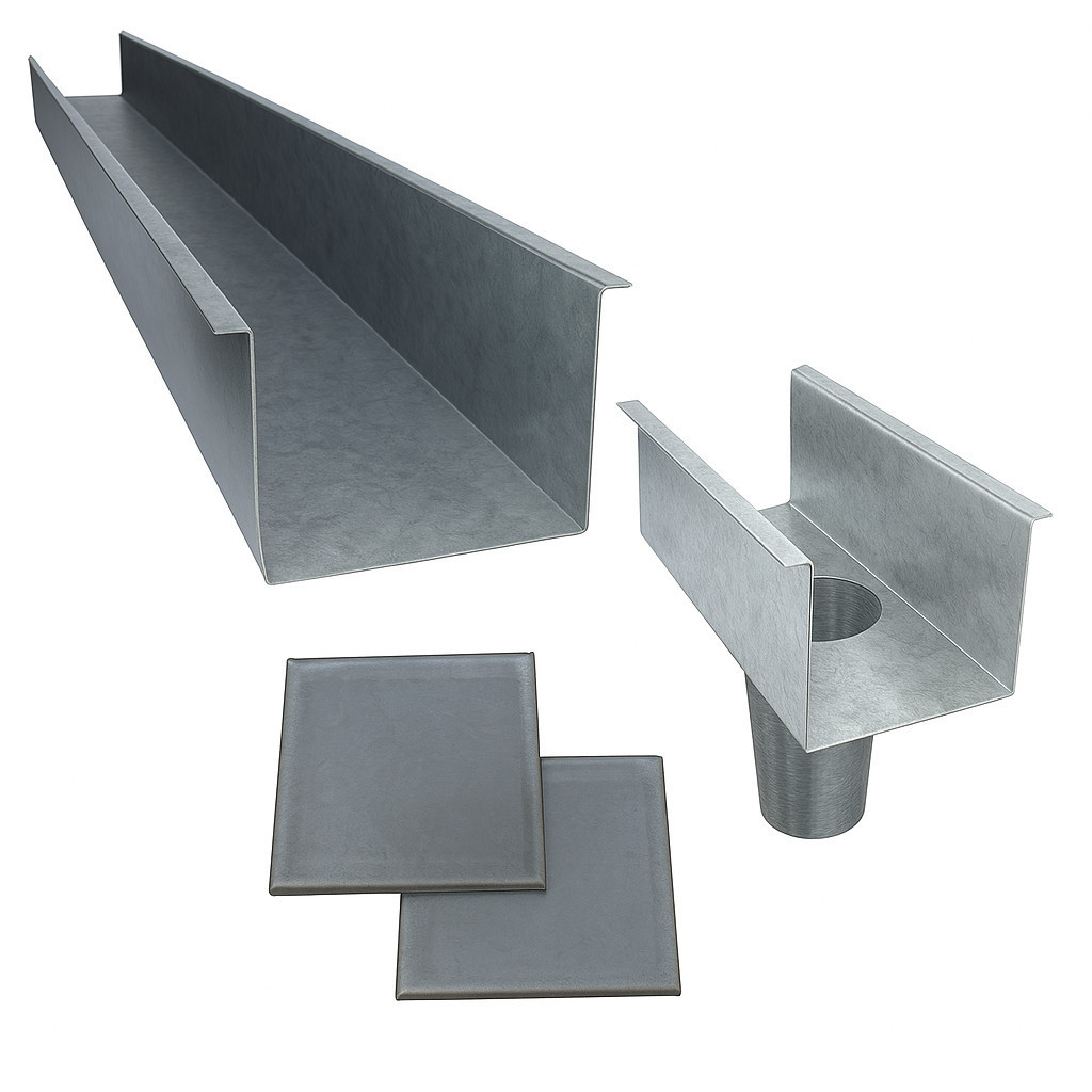 Calha Quadrada (Cocho ou Calha em U) Galvanizada Corte 50 P/ Telhado C ...