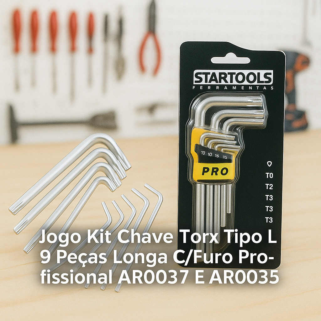 Kit Chave Torx Tipo L Longa com Furo 9 Peças Profissional - Modelos ...